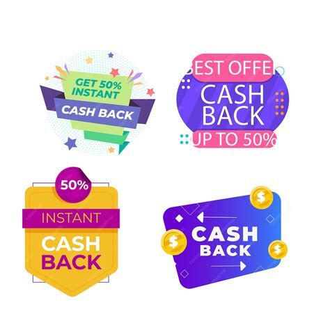 Premium Vector Set Collections Cashback Trendy Colorful Icon Sign