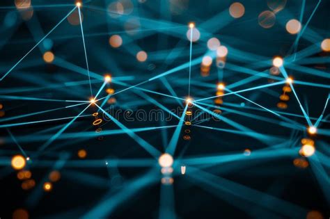 Abstract Network Connection With Glowing Nodes And Lines Stock Illustration Illustration Of