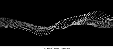 Array Dynamic Particles Wavy Background Composition Stock Vector