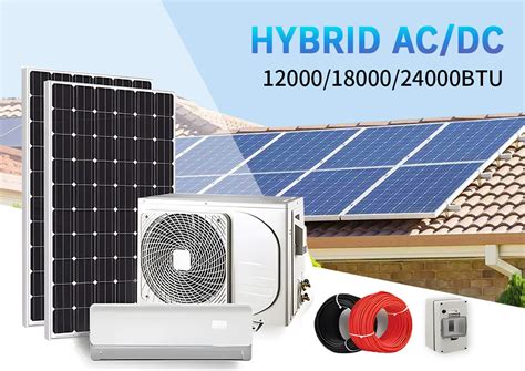 Solar Air Conditioners 12000btu 18000btu 24000btu Hybrid Acdc Easy Installation Solar Ac Dc