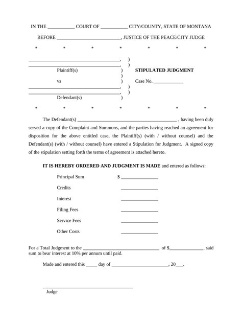 Stipulated Judgment Montana Fill Out And Sign Online Dochub