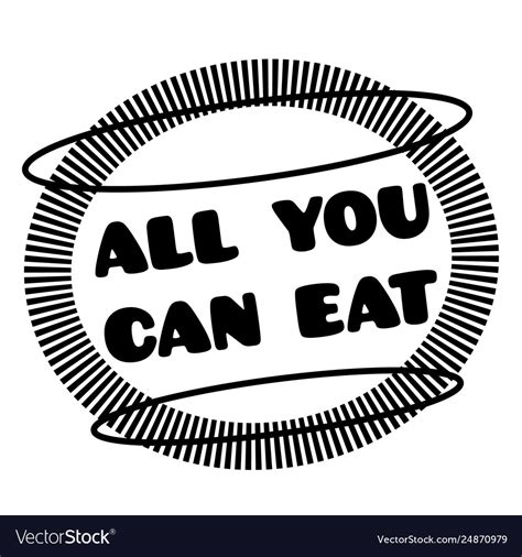 All You Can Eat Stamp On White Royalty Free Vector Image