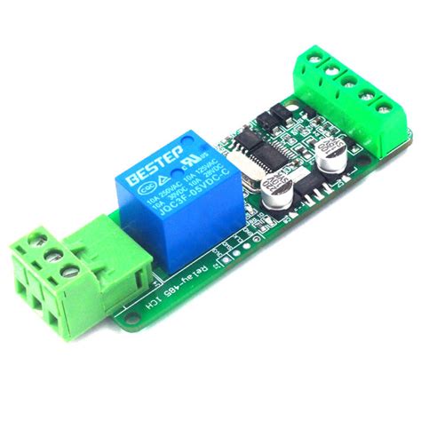 รีเลย์1ช่องสัญญาณ Modbus Rtu 1ช่อง12v สวิตช์โมดูลอินพุต Rs485ขาออกการสื่อสาร Ttl Th