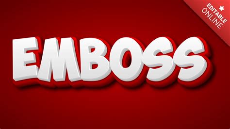 emboss red 3d style text effect generator