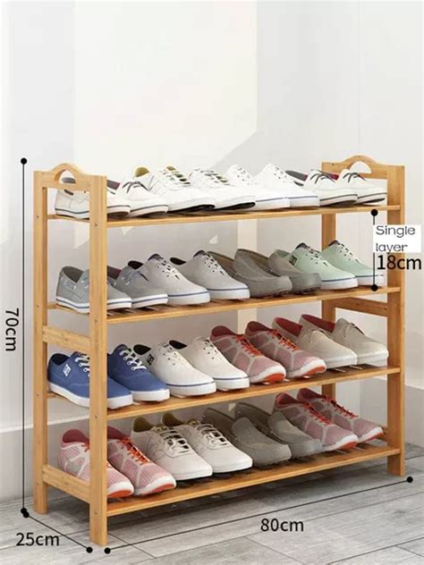 Zapatero Multicapa Para El Hogar Estante De Madera Maciza De Bambú Para Almacenamiento De
