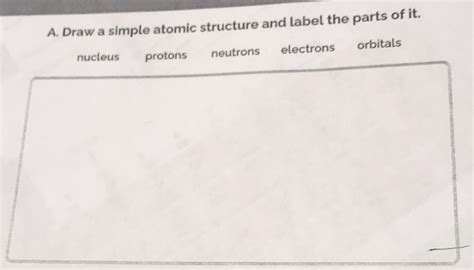 A Draw A Simple Atomic Structure And Label The Parts Of It Nucleus
