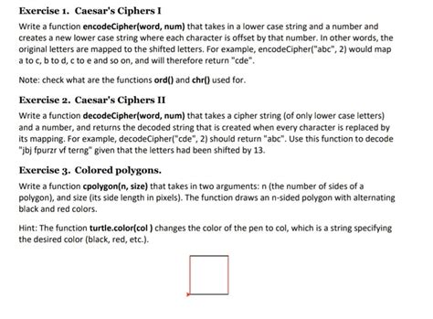 Solved Exercise Caesar S Ciphers I Write A Function Chegg