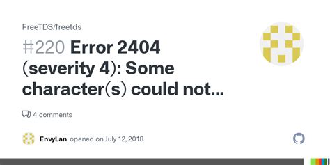 error 2404 severity 4 some character s could not be converted into client s character set