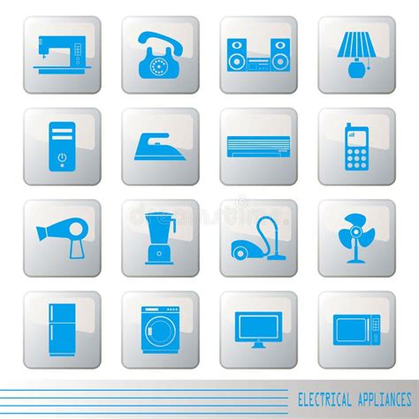 Electrical Appliances Icons Set Stock Vector Illustration Of Machine Cleaner 18471098