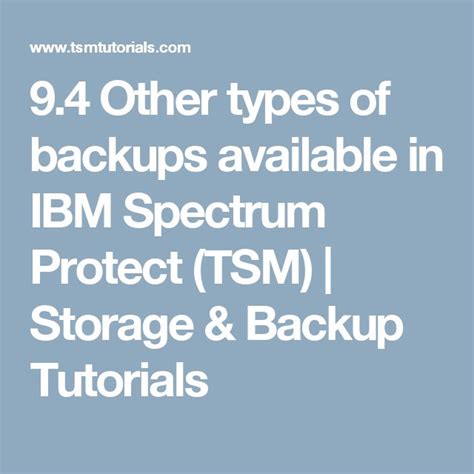 Discover The Various Backup Options In IBM Spectrum Protect TSM