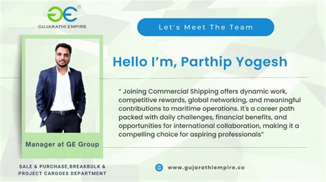 meet the team parthip yogesh snp and breakbulk division