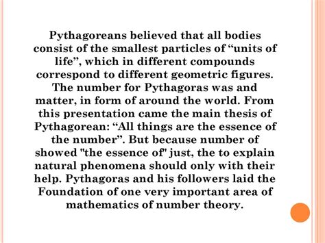 The Life And Work Of Pythagoras Online Presentation