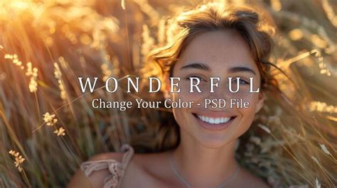 Smiling Woman In A Field Of Grass Premium Ai Generated Psd