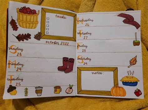 Cozy Fall Weekly Planner For Your Bullet Journal