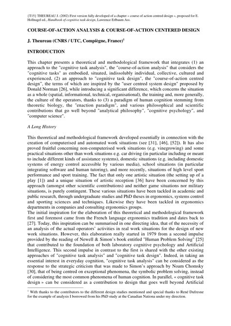 Pdf Course Of Action Analysis And Course Of Action Centered Design