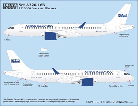 Airbus A220 300 Doors And Windows Draw Decal