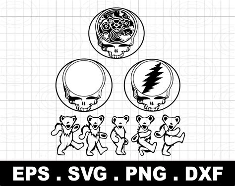 Grateful Dead Svg Time Clock Gears Grateful Dead Stealie Etsy Canada
