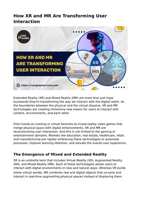 Ppt How Xr And Mr Are Transforming User Interaction Powerpoint