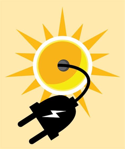 흰색 배경 벡터 일러스트 레이 션에 태양 에너지입니다 프리미엄 벡터