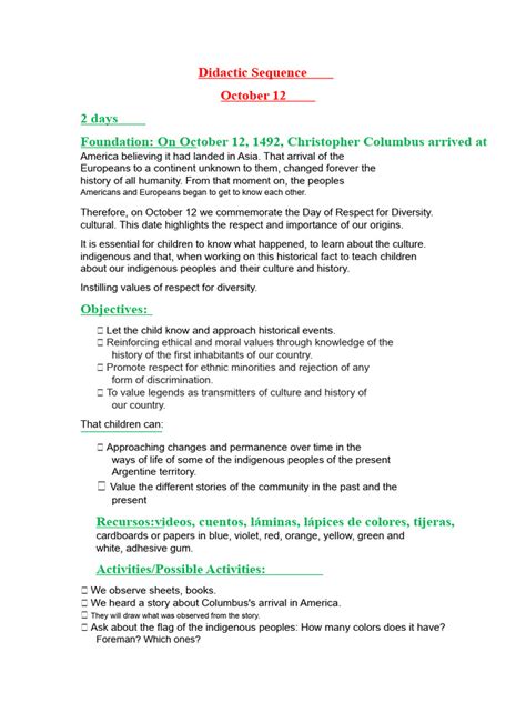 Didactic Sequence October 12 Pdf