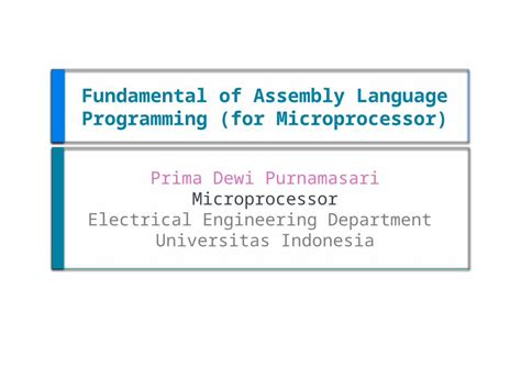 Pptx Fundamental Of Assembly Language Programming For Microprocessor
