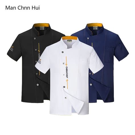 레스토랑 통기성 메쉬 남성 요리사 재킷 캐터링 호텔 주방 유니폼 바 웨이터 오버올 여름 반팔 요리 옷 Aliexpress