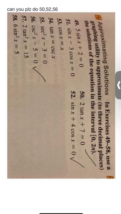 Solved Ay Approximating Solutions In Exercises 49 58 Use A