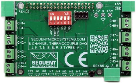 Sequent Microsystems Eight Thermocouples Daq 8 Layer Stackable Hat Made For