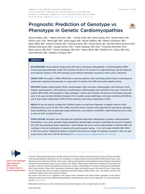 Pdf Prognostic Prediction Of Genotype Vs Phenotype In Genetic