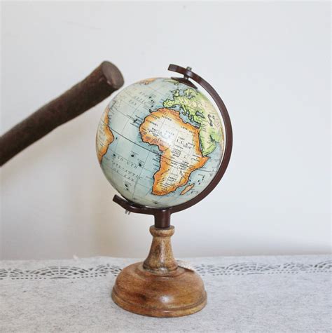 Vintage Small Globe Wooden Globe Earth Globe World Globe Desk Globe