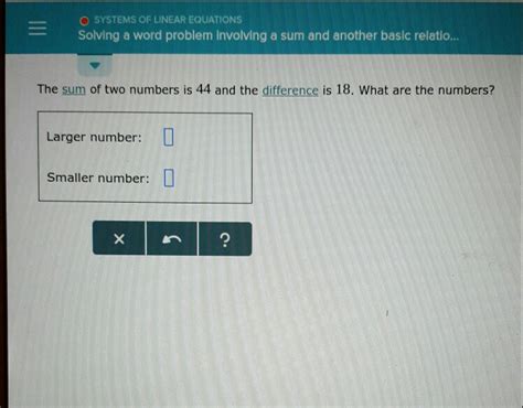 Solved O SYSTEMS OF LINEAR EQUATIONS Solving A Word Problem Chegg Com