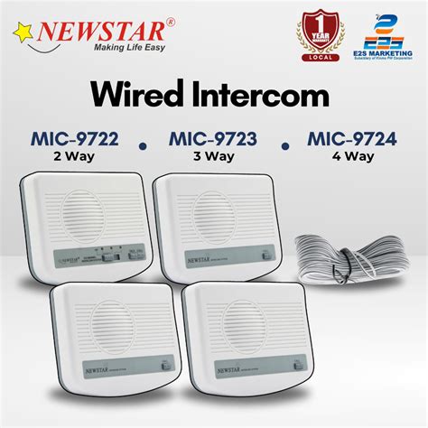 Newstar Wired Intercom Mic 972 Series 2 Way 3 Way 4 Way Intercom
