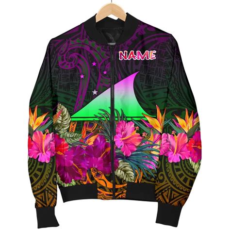 Tokelau Personalised Bomber Jacket Summer Hibiscus