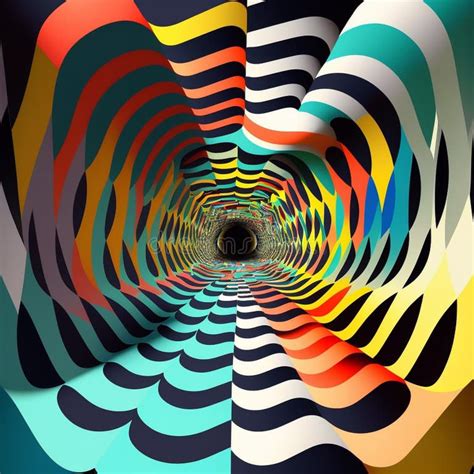 Colorful 3d Illustration Of A Fractal Sequence In Modern Style Stock