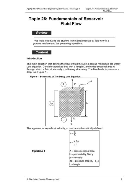 Topic 26 Fundamental Of Reservoir Fluid Flow 2 Pdf Permeability