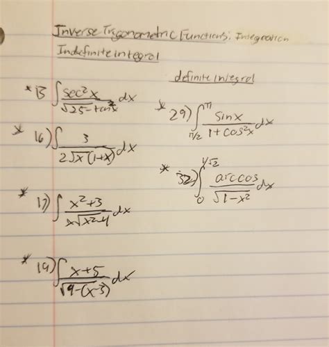 Solved Inverse Trigonometric Functions Integration Chegg Com