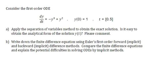 Solved Consider The First Order
