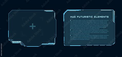 Futuristic Ui Windows Target And Header High Tech Elements For User Interface Modern Hud