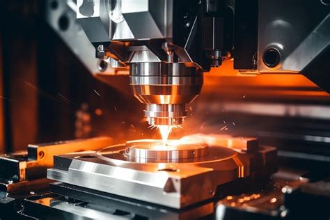 Premium Ai Image A Cnc Metal Cutting Machine