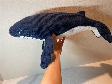 Humpback Whale Crochet Plushie Cute Handmade Humpback Whale Amigurumi