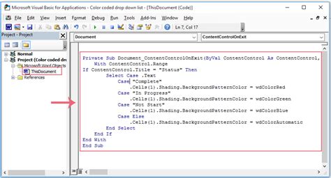 How To Insert Color Coded Drop Down List In Word Table