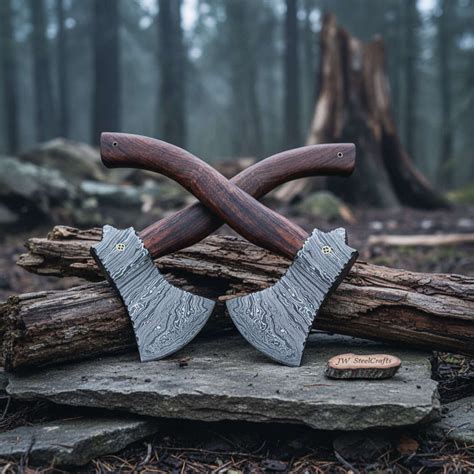 Authentic Norse Skeggøx Bearded Axe Set Hand Forged Damascus Viking A
