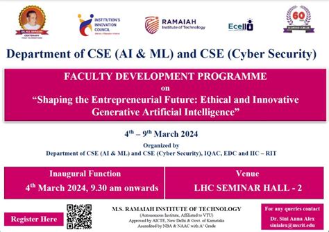 Dept Of Cseaiml And Csecyber Security On Linkedin Faculty Development Programme On