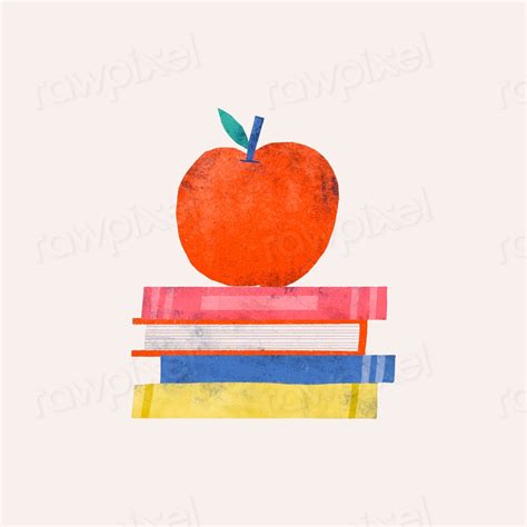 Apple Doodle Pile Books Vector Premium Vector Illustration Rawpixel
