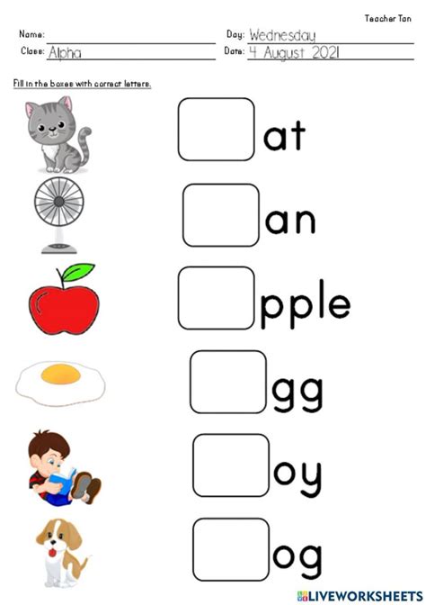 Letter Aa To Letter Ff Interactive Worksheet Phonics Worksheets