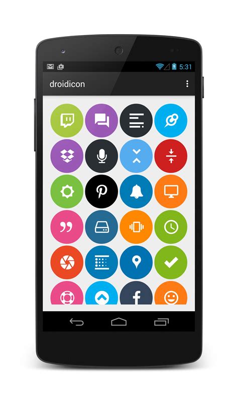 droidicon 1600 的海量 Icon包括 750 的 Material Design icons codeKK Android开源站