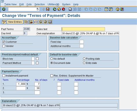Define Payment Terms In SAP