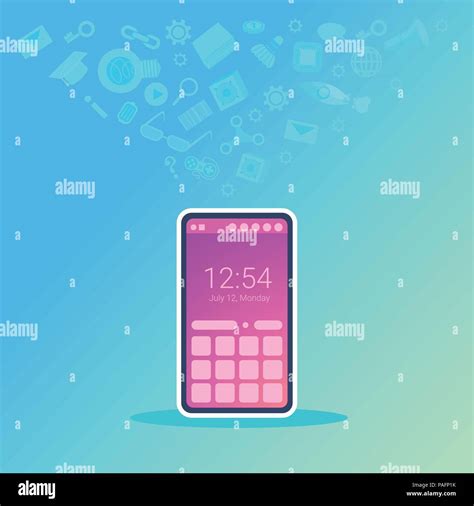 Mobile Social Media Icons Application Interface Screen Concept For Design Work And Animation