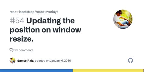 Updating The Position On Window Resize Issue React Bootstrap React Overlays Github