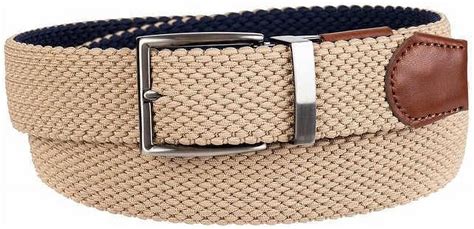 Tommy Bahama Mens Reversible Braided Stretch Belt Khakinavy Sm